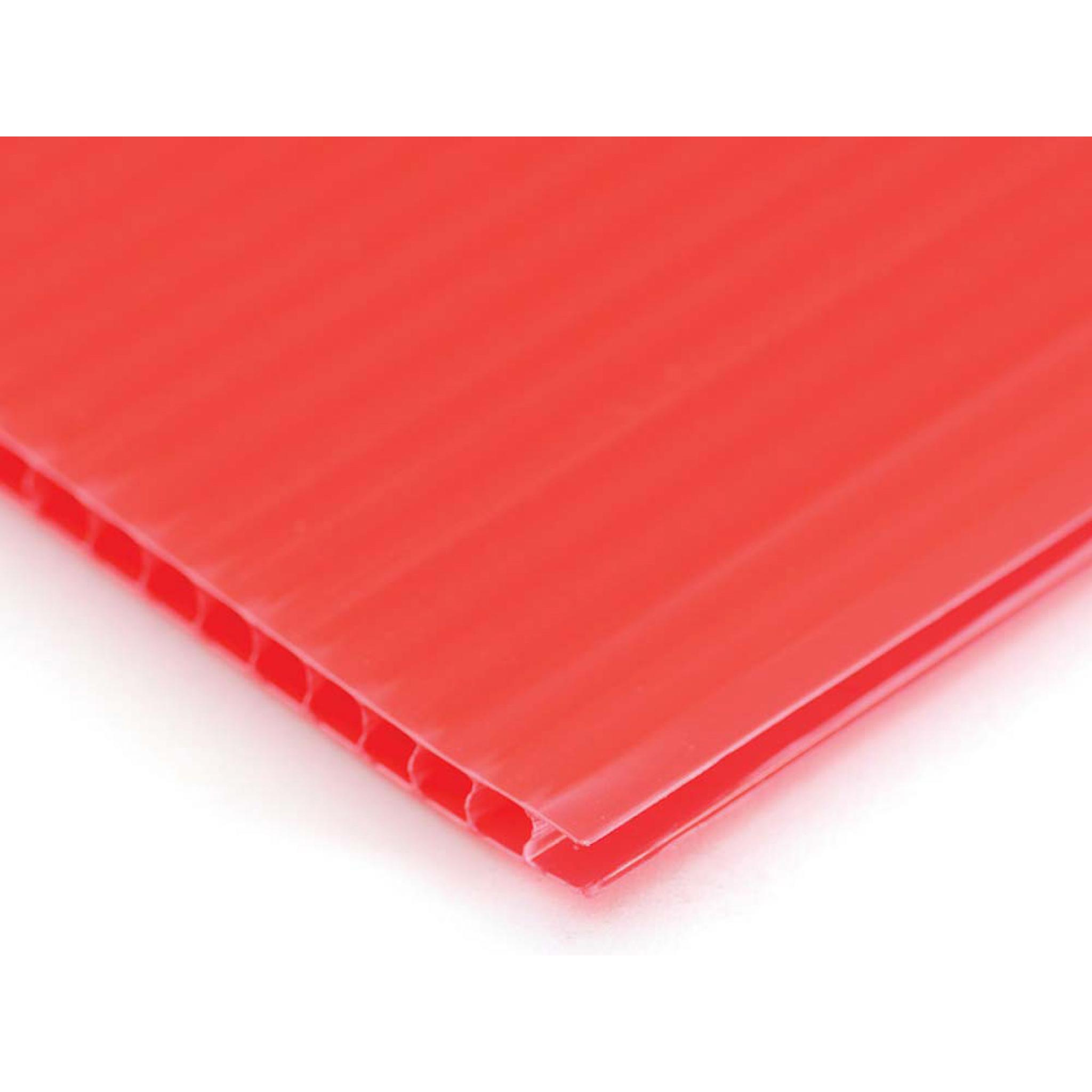 2440mm x 1220mm x 4mm Red Fluted Polypropylene Sheet